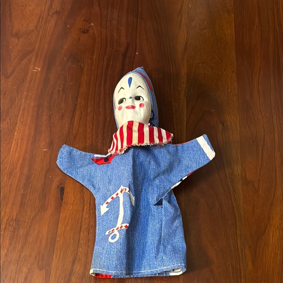 Toys | Vintage Red White And Blue Puppet Clown Toy | Poshmark